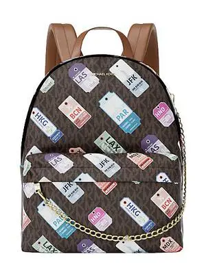 Michael Kors Slater Medium Printed Logo Backpack - Brown