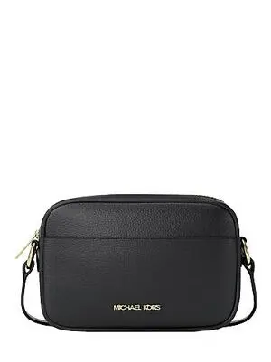 Michael Kors Jet Set Small Pebbled Leather Camera Crossbody Bag - Black