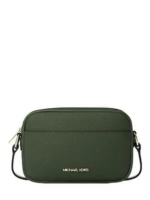 Michael Kors Jet Set Small Pebbled Leather Camera Crossbody Bag - Green