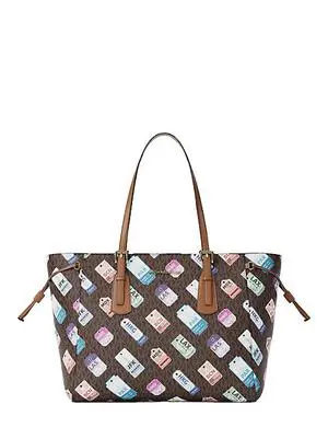 Michael Kors Voyager Large Printed Tote Bag - Brown