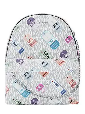 Michael Kors Slater Medium Printed Backpack - White