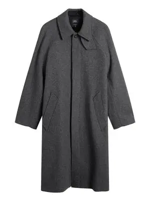A.p.c. Manteau Raglan Sleeve Coat - Heathered Anthracite
