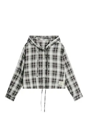 Acne Studios Sip Check Flannel Hooded Shirt - Black/green