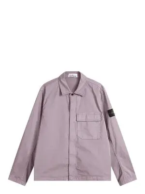 Stone Island Organic Cotton Twill Overshirt - Purple Grey
