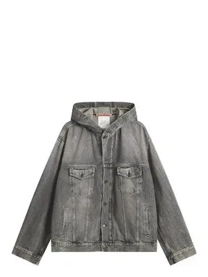 Acne Studios Gothik Wash Hooded Denim Jacket - Washed Black