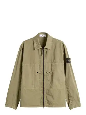 Stone Island Ripstop Zip Shirt Jacket - Military Green