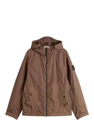Stone Island Crinkle Reps Hooded Jacket - Shadow Brown