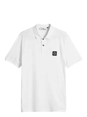 Stone Island Patch Logo Polo - White