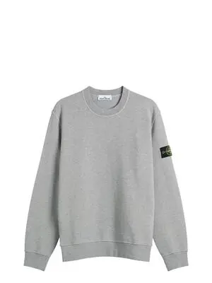 Stone Island Garment Dyed Crew Neck Sweatshirt - Melange Grey