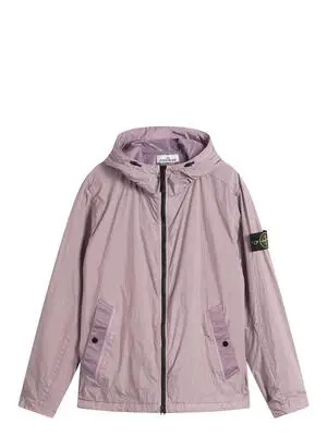 Stone Island Crinkle Reps Hooded Jacket - Purple Grey