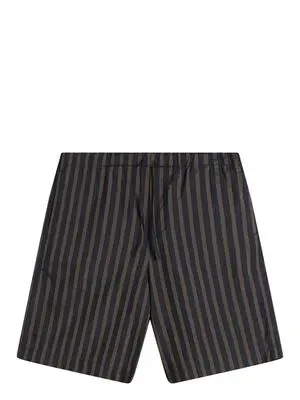 Dries Van Noten Stripe Cupro Shorts - Navy