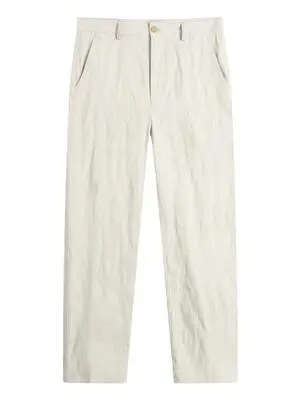 Dries Van Noten Herringbone Cotton Linen Trouser - Off White