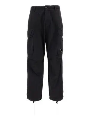 C.P. COMPANY PANTALONI CARGO BOXY CON LENTE IN MICRO-REPS Nero
