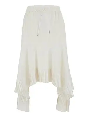 Sacai Cotton Poplin Midi Skirt - White