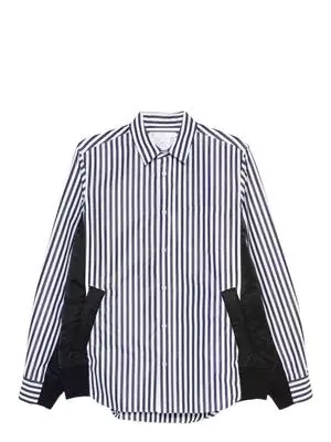 Sacai Striped-pattern Panelled Shirt - White