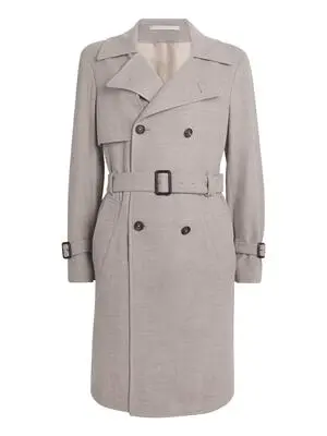 Eleventy Wool Double-breasted Pea Coat - Beige