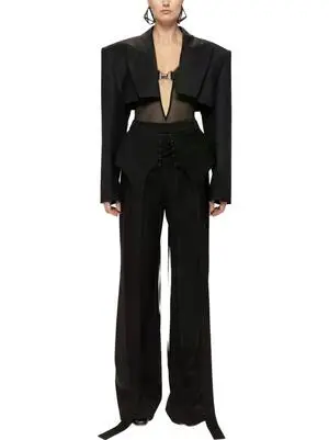 NISSA Cropped Blazer - Black