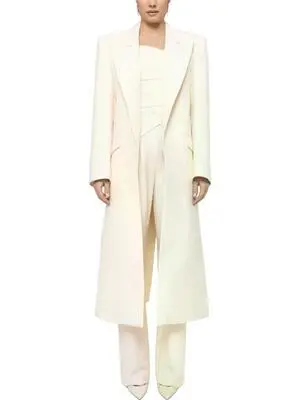 NISSA Sequin-embellished Coat - White