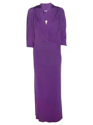 Marina Rinaldi Draped-front Dress - Purple