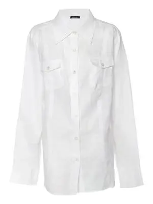 ELENA MIRO` Ramie Shirt - White
