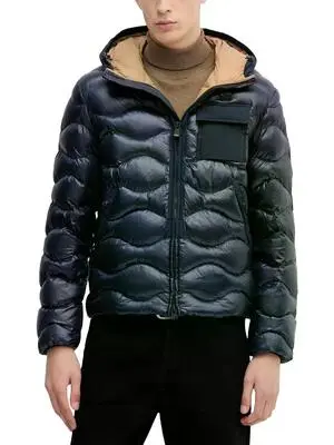 BLAUER. Hooded Quilted Jacket - Blue