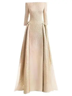 GEMY MAALOUF Jacquard Maxi Dress - Neutrals