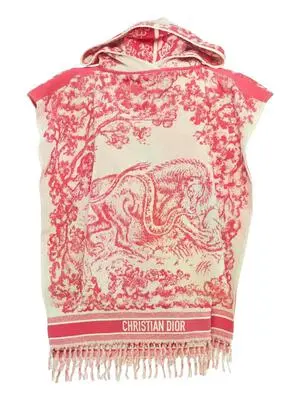 Dior Toile De Jouy Hooded Poncho - Pink