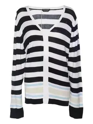 Marina Rinaldi Striped Sweater - Black