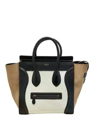 Celine 2015 Mini Luggage Leather Tote - White