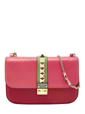 Valentino Garavani Glam Studded Leather Shoulder Bag - Pink