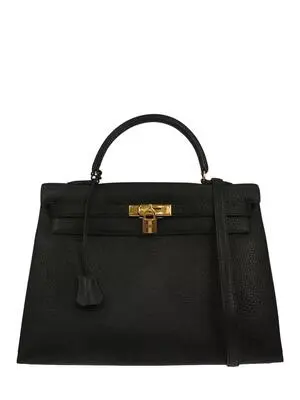 Hermès 1996 Kelly 35 Leather Tote Bag - Black
