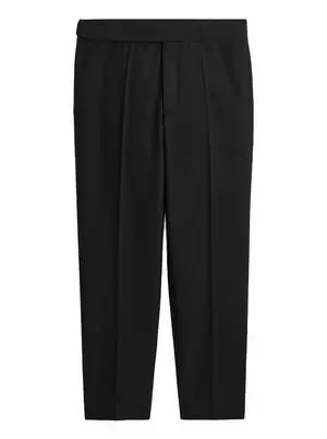 Cos Cummerbund-waist Wool Tapered Pants - Black