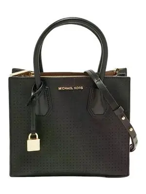 Michael Kors Mercer Perforated Leather Tote - Black
