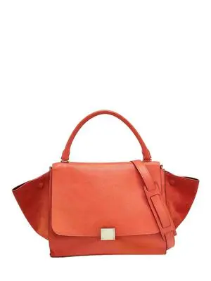 Celine 2012 Trapeze Leather Tote Bag - Orange