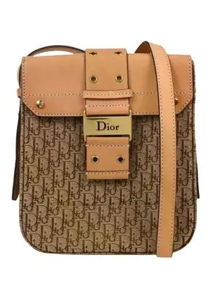 Dior 2003 Trotter-pattern Shoulder Bag - Brown