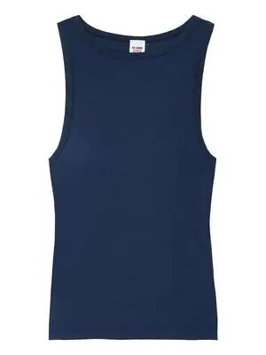 RE/DONE Hanes Ribbed Stretch-modal Tank - Blue