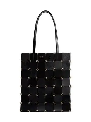 Khaite Small Emma Tote In Haircalf Multi Leather - Black