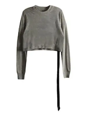 Rick Owens DRKSHDW Long Sleeve Cropped Level T-Shirt Melange Grey