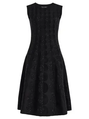 Oscar De La Renta Stretch-cotton Jacquard A-line Dress - Black