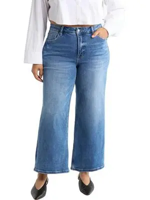 BAYEAS Lisa Wide-leg Jeans - Medium Blue