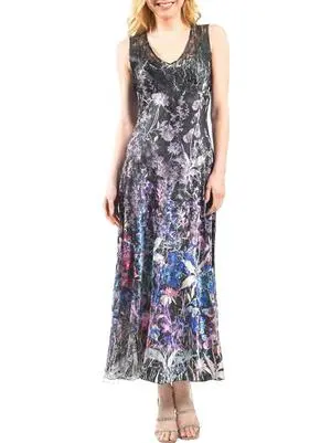 Komarov Climbing Vines Maxi Dress With Lace Back - Monarch Garden