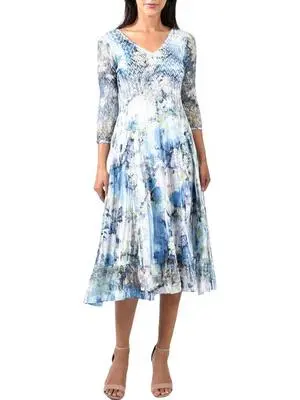Komarov Charmuese 3/4 Sleeve Dress - Luminaria
