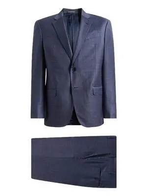 Emporio Armani Check Virgin Wool Suit - Blue