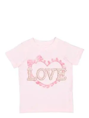 SWEET WINK Pearl Love Patch Short Sleeve T-shirt - Ballet Pink
