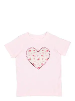 SWEET WINK Pearl Heart Patch Short Sleeve T-shirt - Ballet Pink