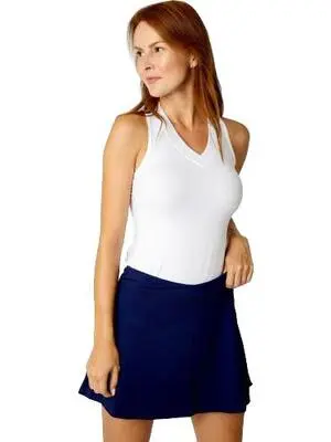 SOFIBELLA 15 In Uv Staples Tennis Skirt - Navy