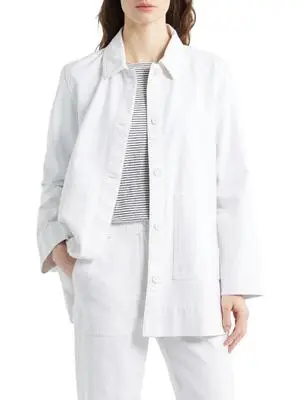 Eileen Fisher Organic Cotton Chore Jacket - White