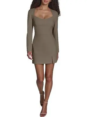 Bcbgmaxazria Long Sleeve Belted Crepe Sheath Dress - Moss