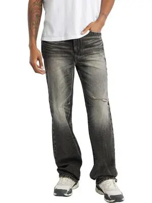 RtA Jonas Distressed Straight Leg Jeans - Ash Storm Side Cross