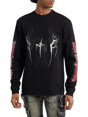 RtA Lawrence Cyber Sigilism Long Sleeve Graphic T-shirt - Black Cyber Sigilism
